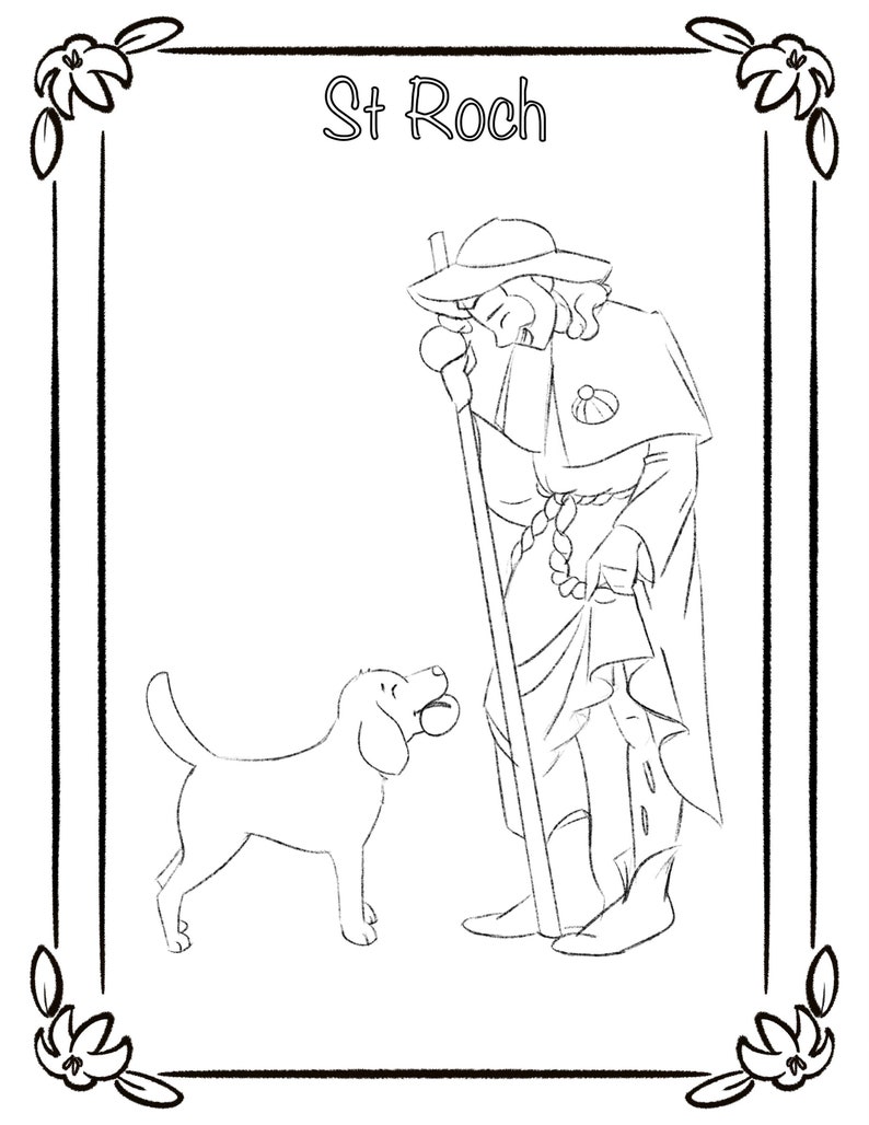 St. Roch Coloring Page Happy Saint Style PDF - Etsy