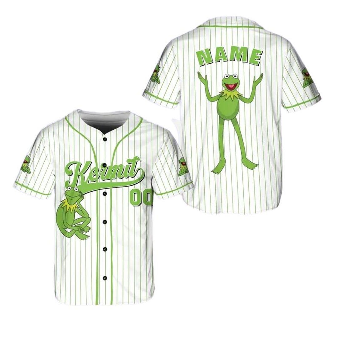 The Muppets Kermit the Frog Baseball Jersey, Disney Kermit the Frog ...