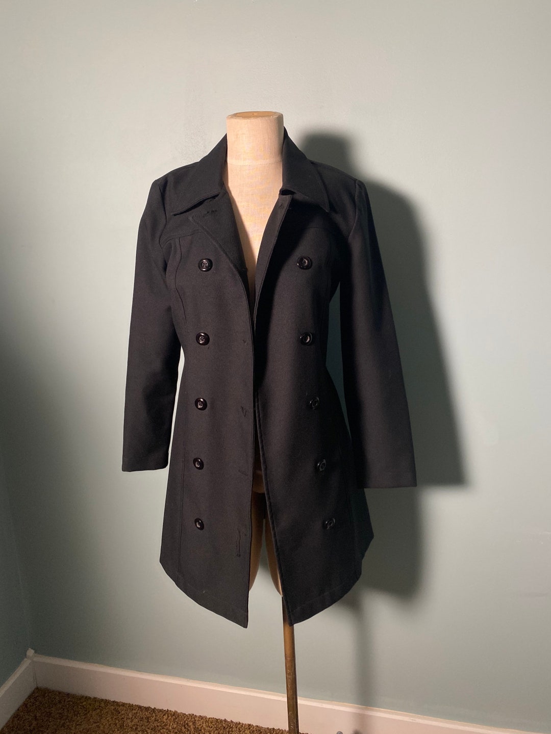 Vintage Trench, Vintage Jacket, Vintage Fashion, Black Trench Coat, A ...