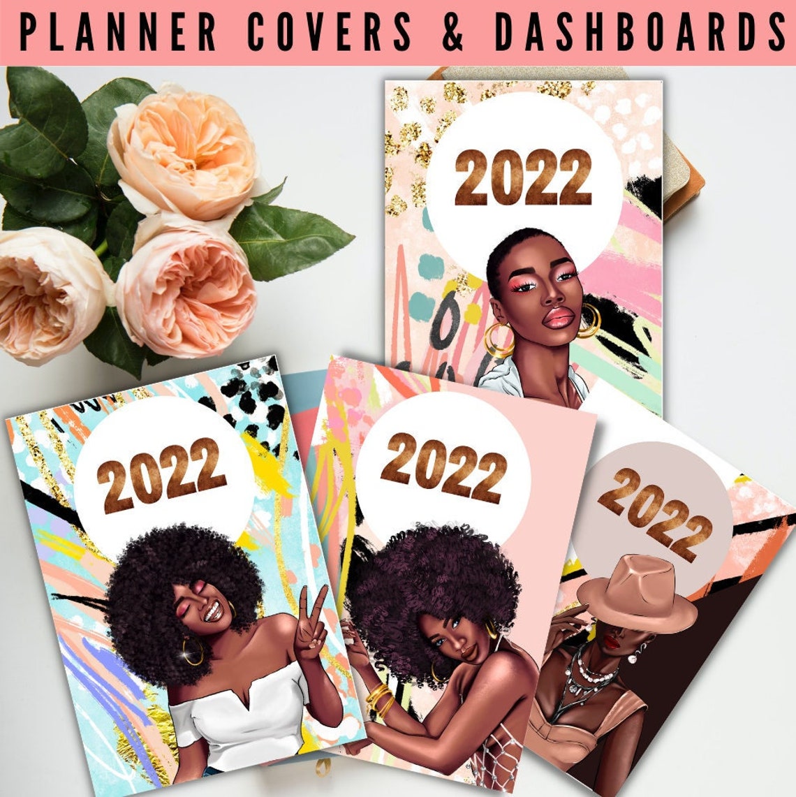 African American Planner Covers & Dashboards | A5, Happy Planer Sizes ...