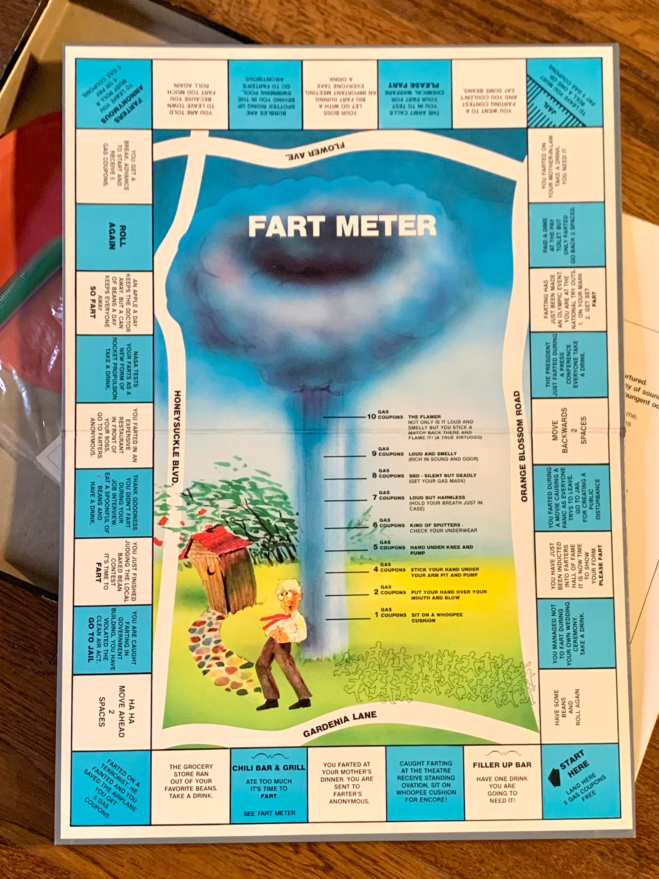 Vintage 80's FART THE GAME Board Game Original Gag Gift Display Play ...