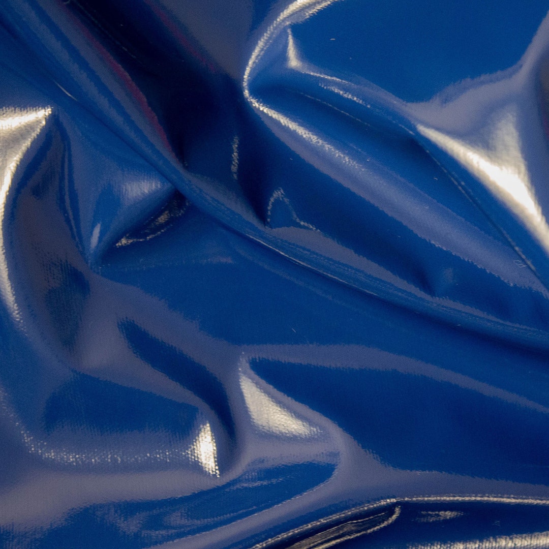 Royal Blue PVC Fabric - Shiny Gloss Spandex Stretch Fabric - PU Coated ...