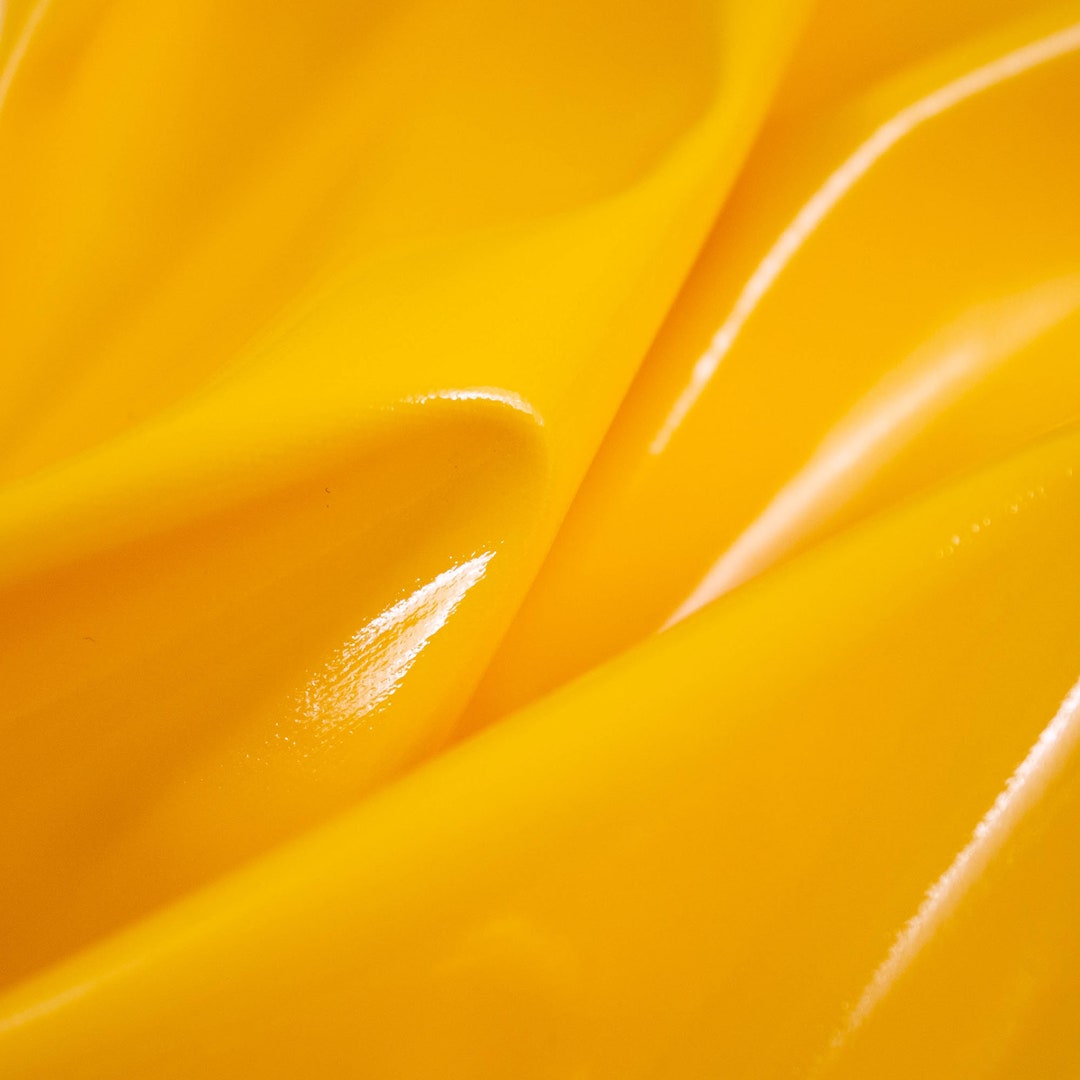 Yellow PVC Fabric - Shiny Gloss Spandex Stretch Fabric - PU Coated - 1 ...