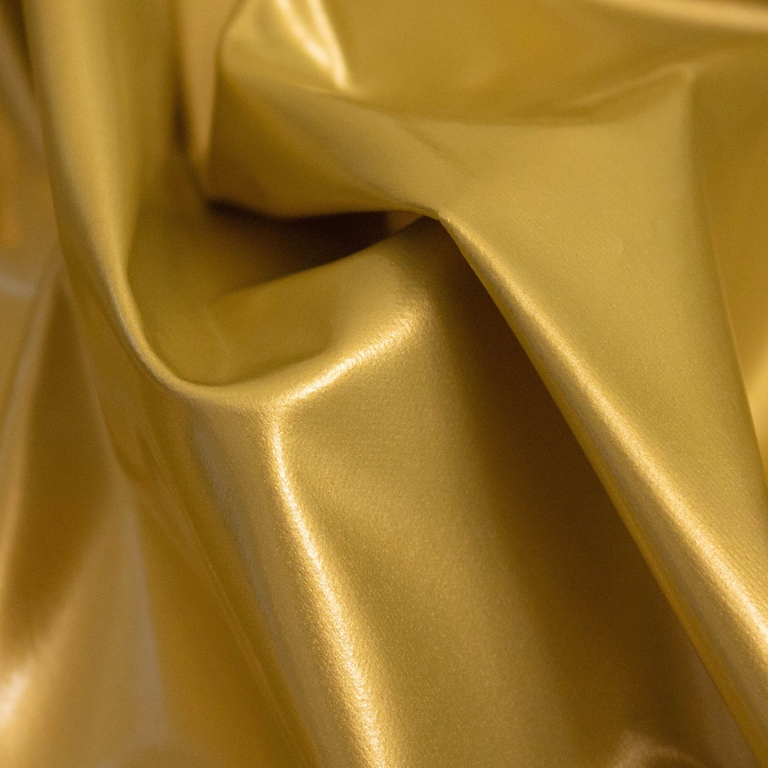 Gold PVC Fabric - Shiny Gloss Spandex Stretch Fabric - PU Coated - 1 ...