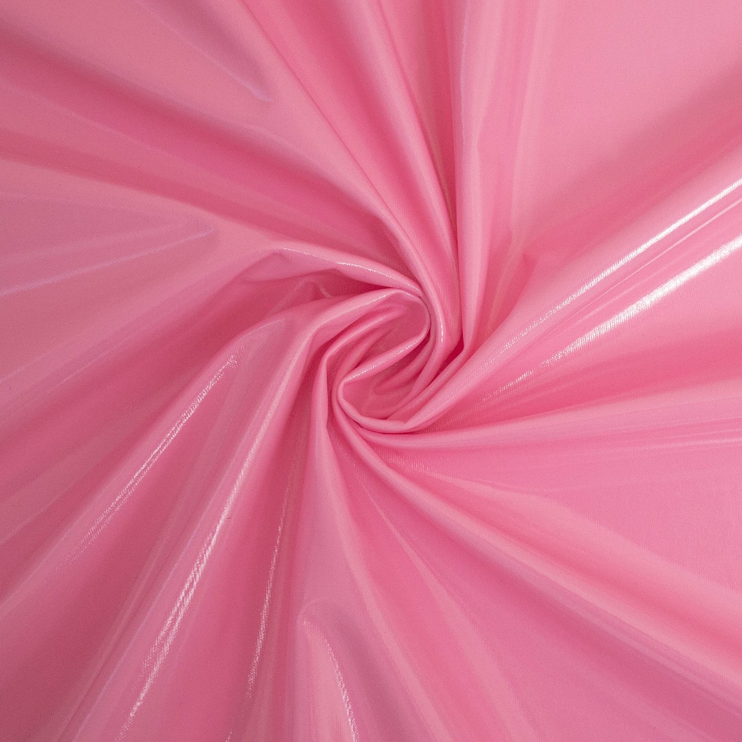 Barbie Pink PVC Fabric - Shiny Gloss Spandex Stretch Fabric - PU Coated ...