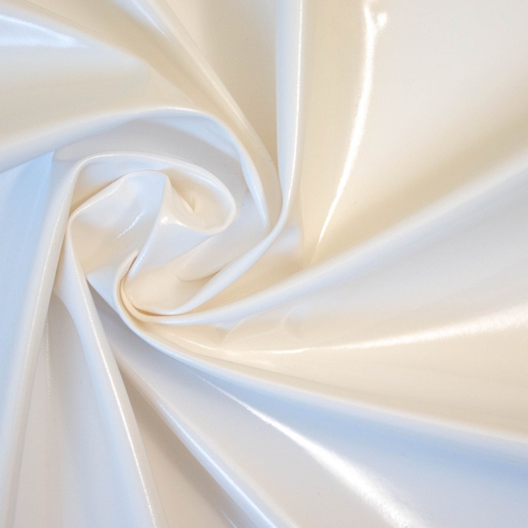 White PVC Fabric - Shiny Gloss Spandex Stretch Fabric - PU Coated - 1 ...