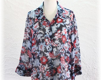 Floral Floaty Blouse - Etsy