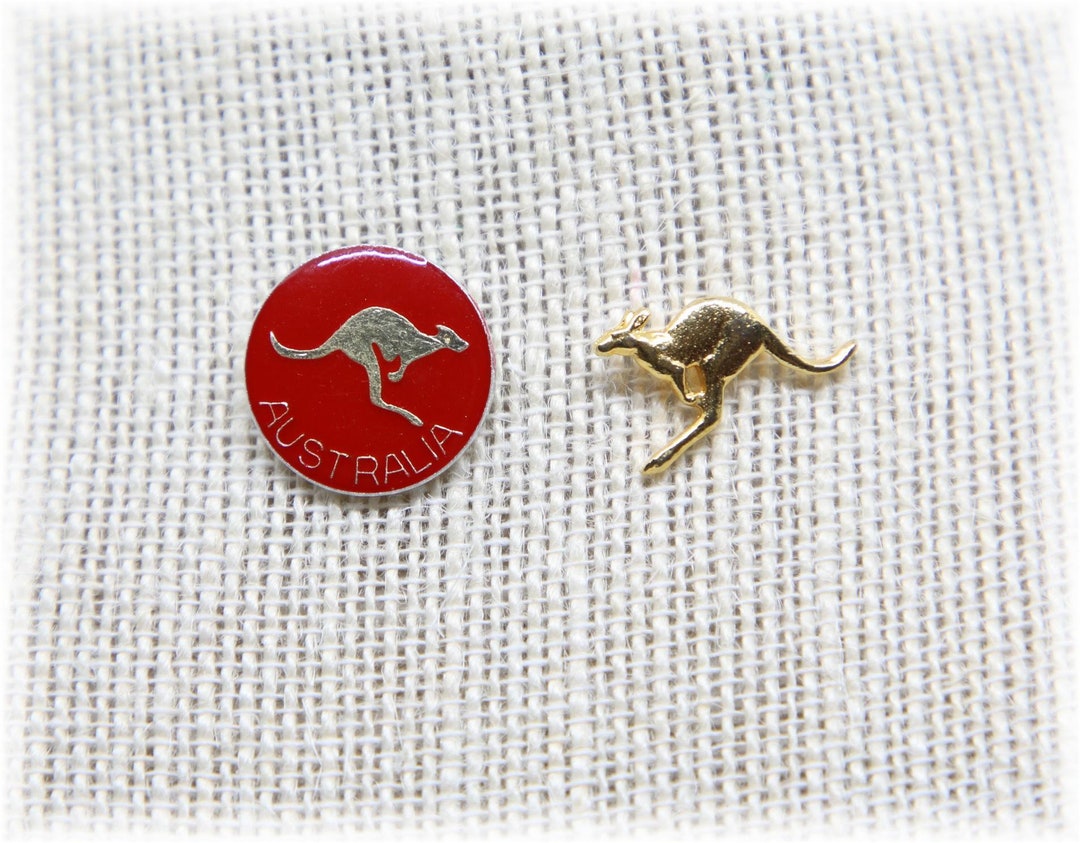Vintage Australian Gold Kangaroo Iconic Souvenir Lapel Pins Set of Two ...