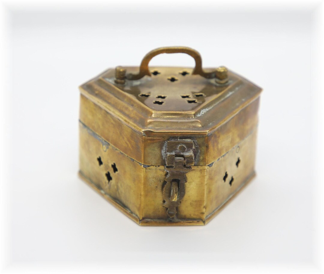 Rustic Boho Brass Lucky Cricket Box Six Sided or Incense Holder Box ...