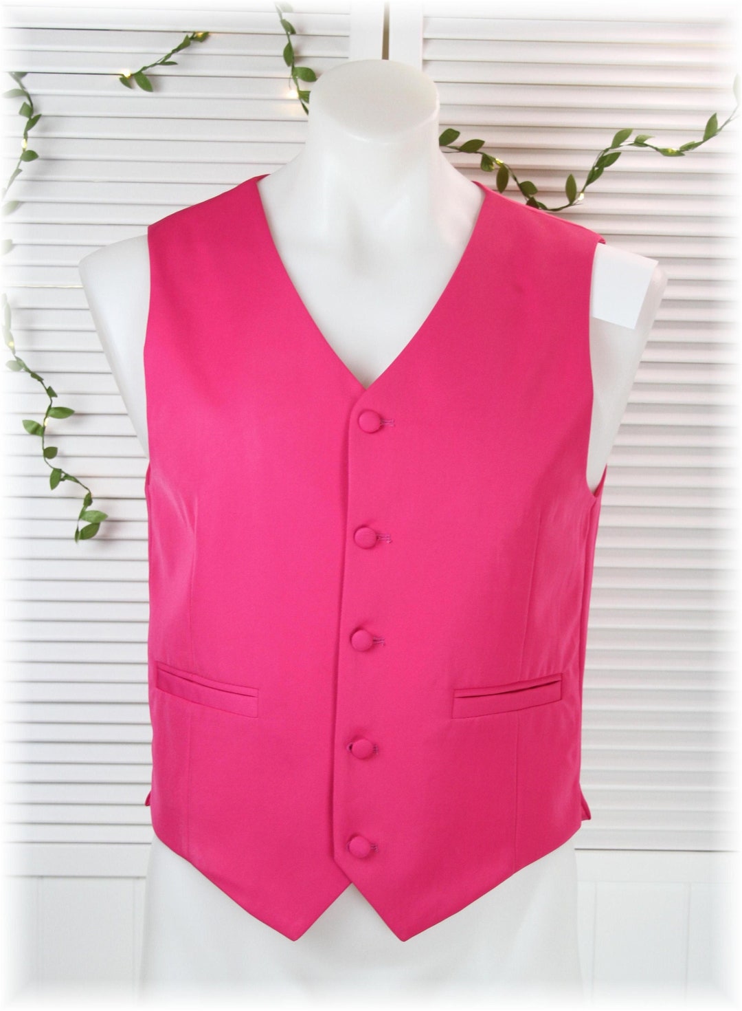 Men's Bright Pink Fully Lined Formal Vest Waistcoat Size - Etsy