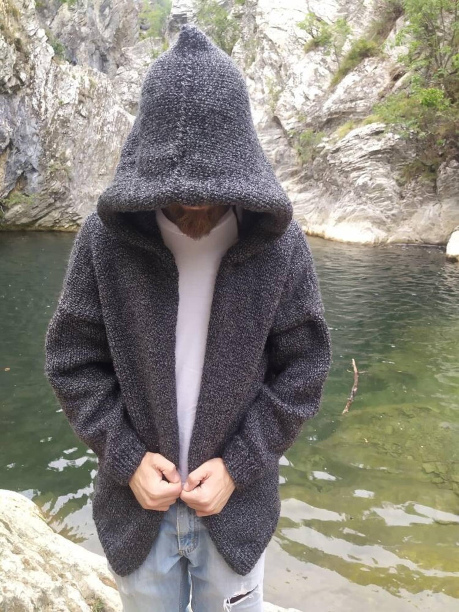 Chunky Knit Men Cardigan, Knit Cardigan Sweater, Hand Knitted Cozy ...