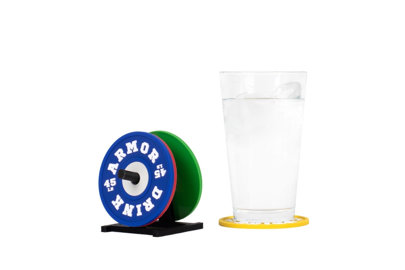 Gym Weight Plate Coasters With Tree Rack – Fitness Gift - Etsy