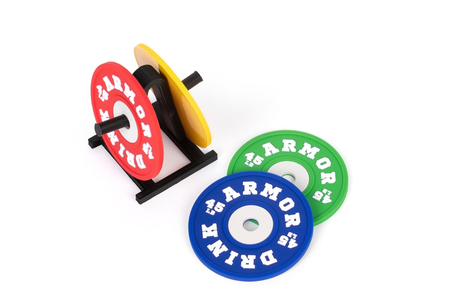 Gym Weight Plate Coasters With Tree Rack – Fitness Gift - Etsy