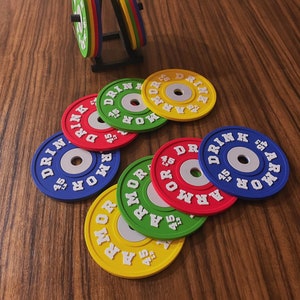 Gym Weight Plate Coasters and Tree Rack - Coaster for Home Workout ...