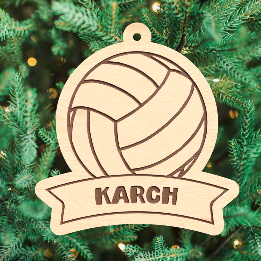 Personalized 4" Volleyball Ornament - Gift, Tree Trimming, White ...