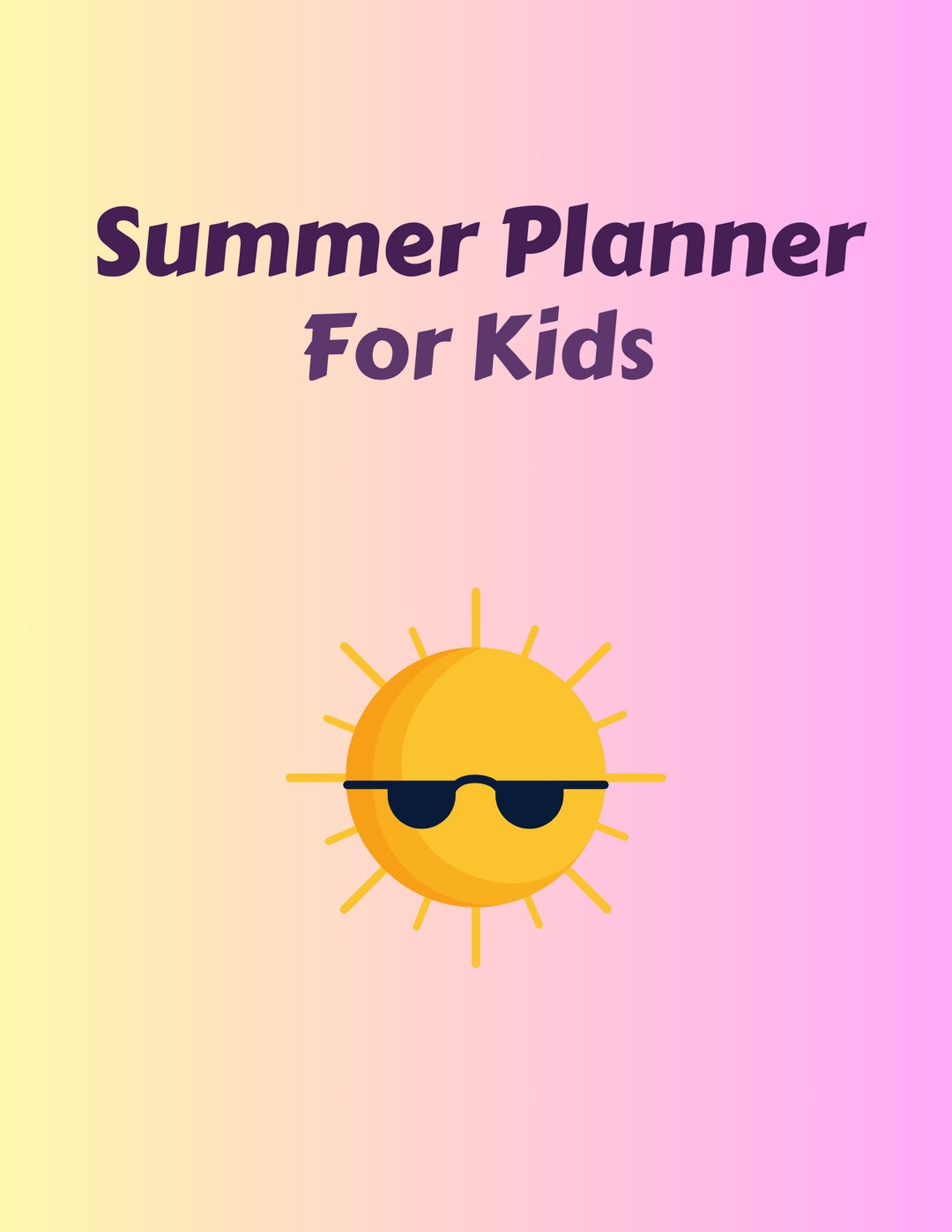 Summer Planner for Kids - Etsy