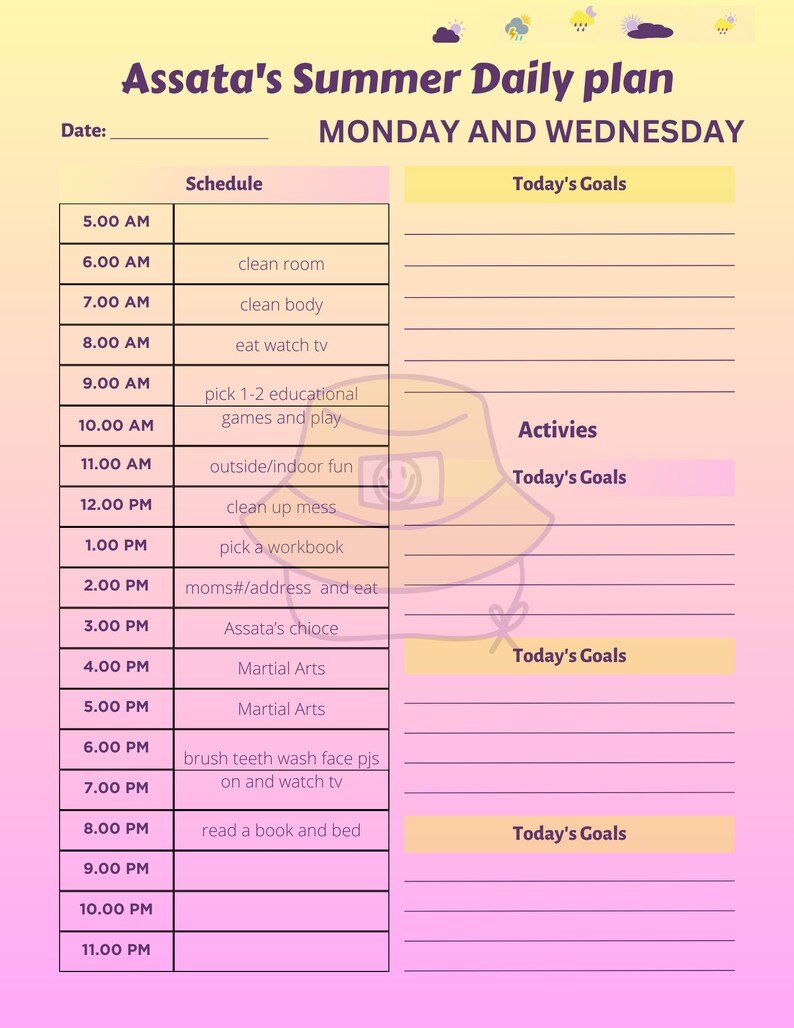 Summer Planner for Kids - Etsy