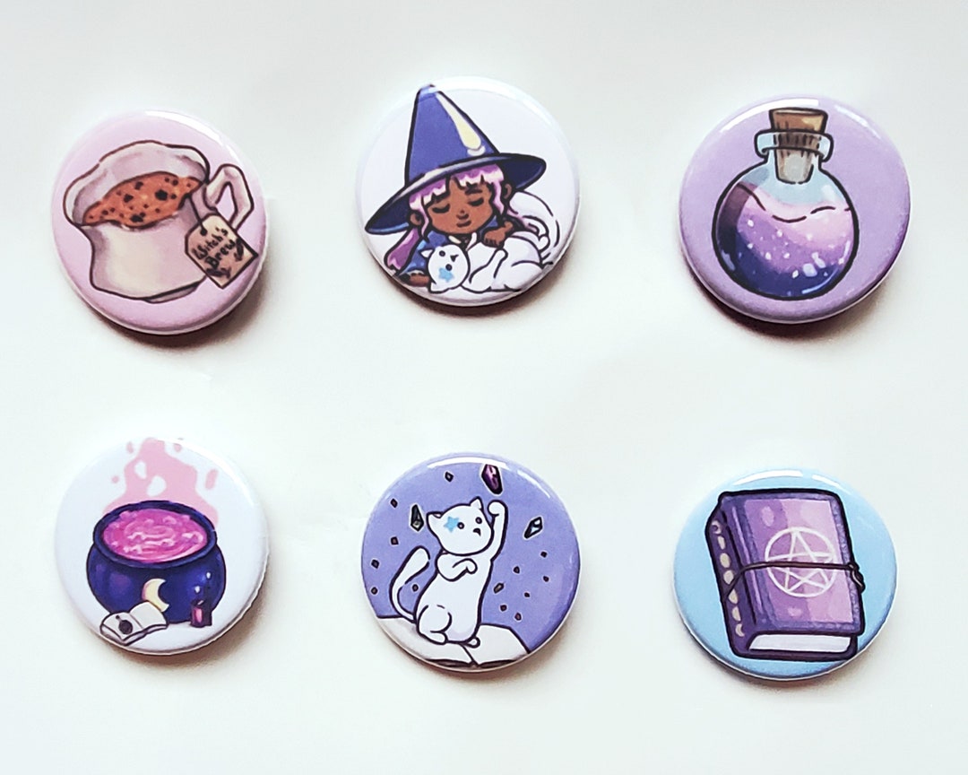 Pastel Witch Buttons 1.25 - Etsy