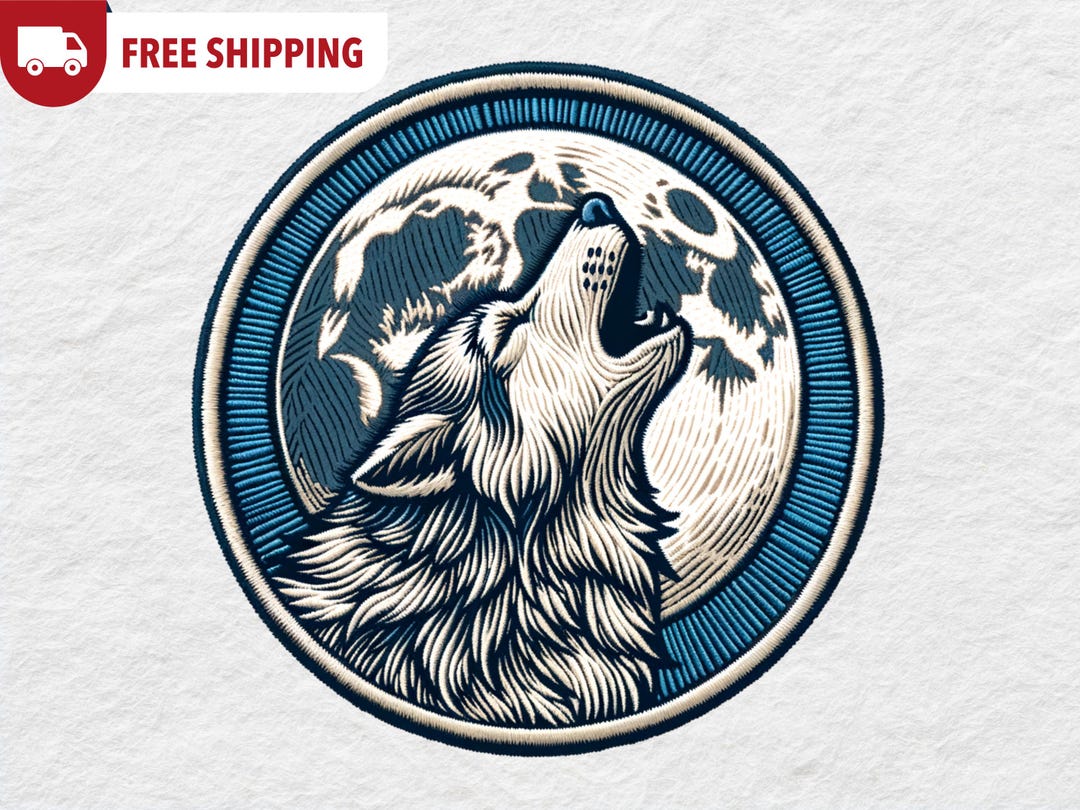 Wolf Howling at Moon Illustrated Sticker - Sweater Weather, Gift for ...