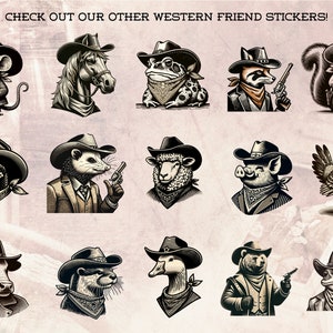 Retro Western Cowboy Cowgirl Otter Sticker - Sticker, Wild West Art - Etsy