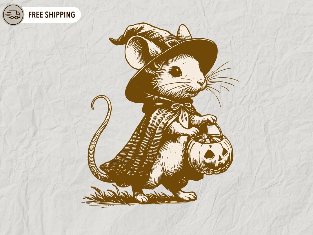 Mouse Trick or Treating Halloween Sticker - Spooky Gift, Halloween ...
