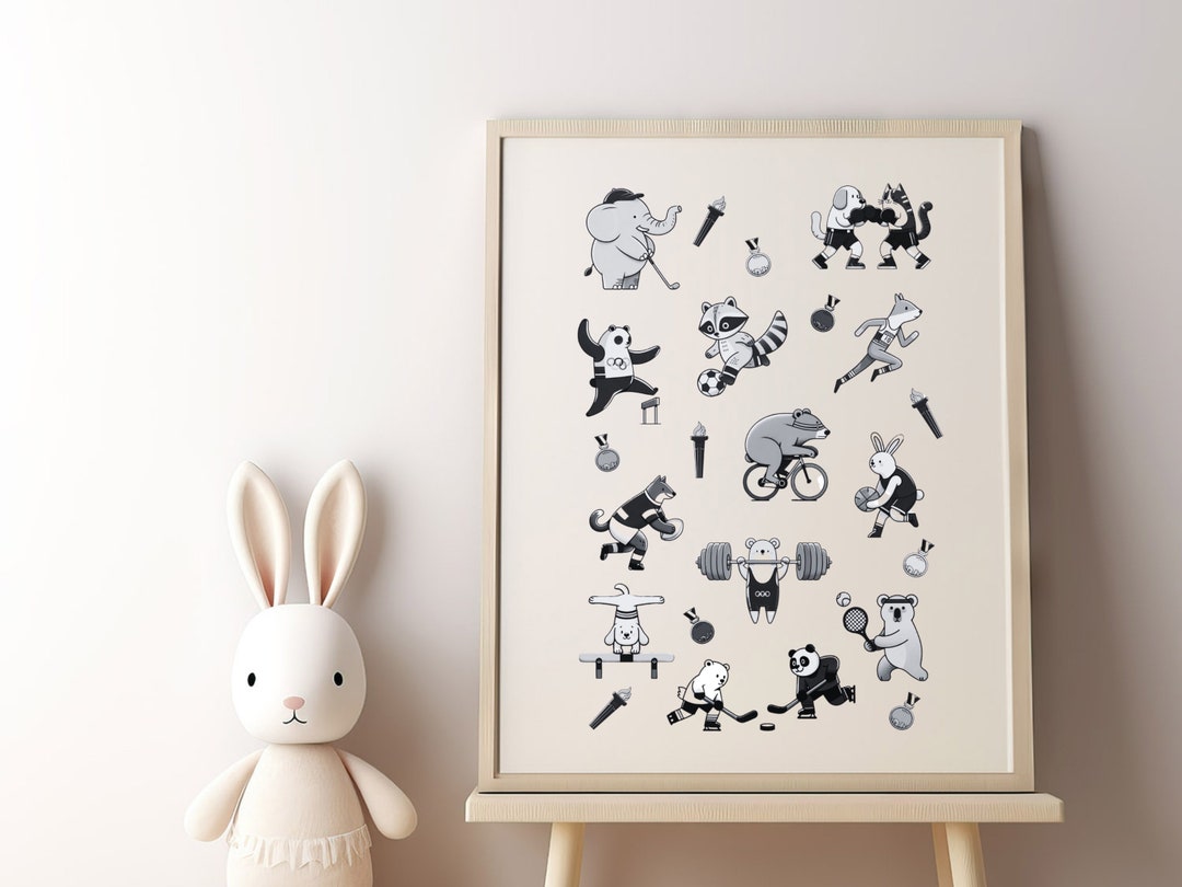 Cute Animals Olympic Digital Print Perfect for Paris Olympics and ...