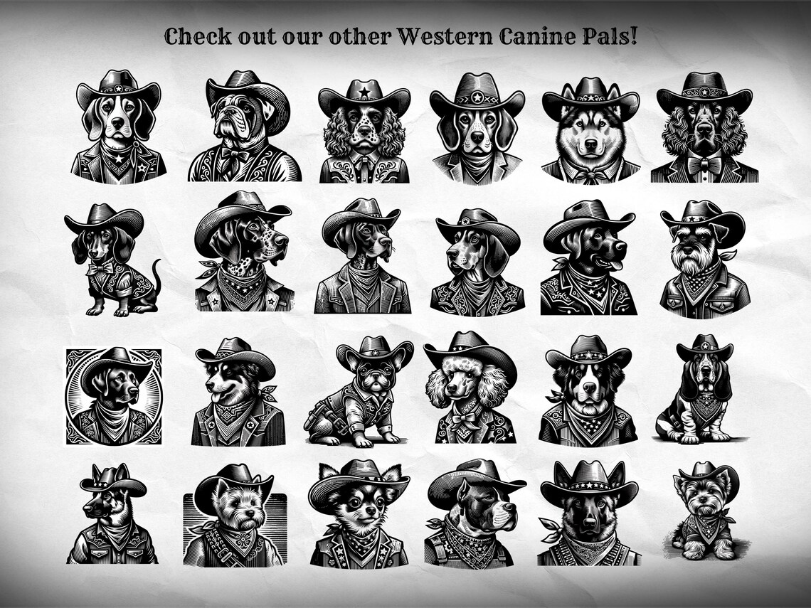 Retro Western Cowboy Westie Sticker Sticker, Wild West Art, Vintage ...
