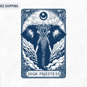 Animal Tarot Cards - Elephant -the High Priestess Sticker - Etsy