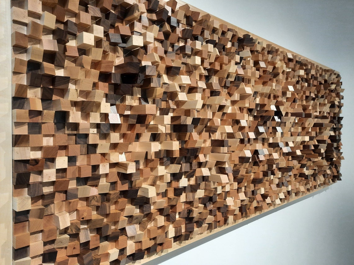 Wood Wall Art Sound Diffuser Contemporary Wall Sculpture Wooden Wall ...