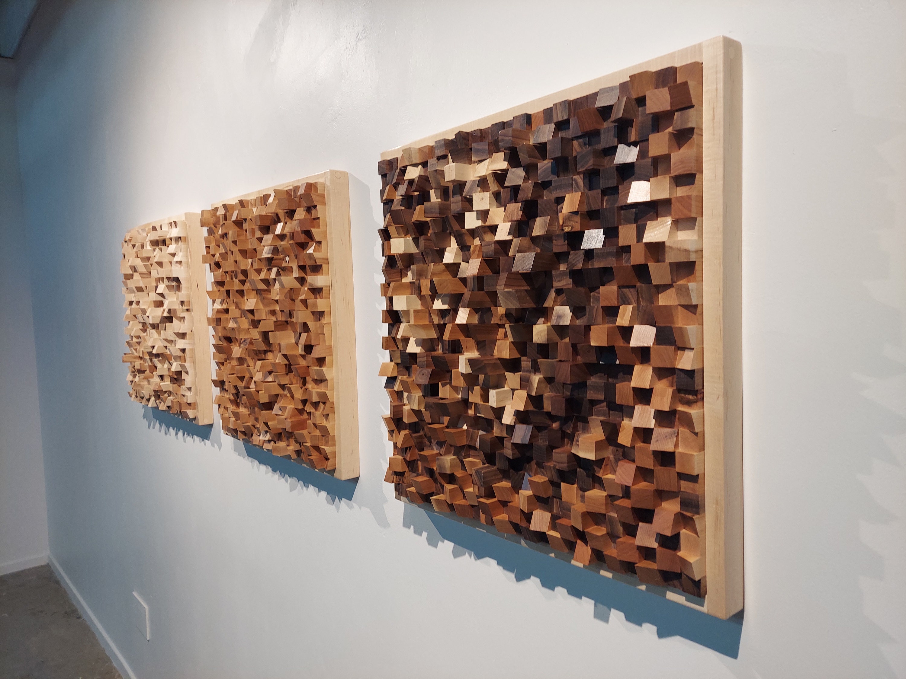 Wood Wall Art | Sound Diffuser | Contemporary Wall Sculpture | Wooden ...