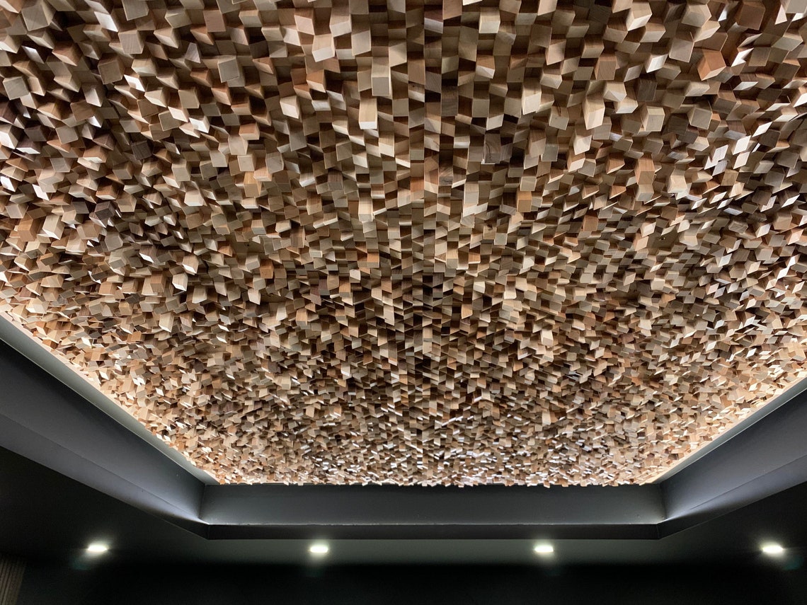 Wood Wall Art | Sound Diffuser | Contemporary Wall Sculpture | Wooden ...