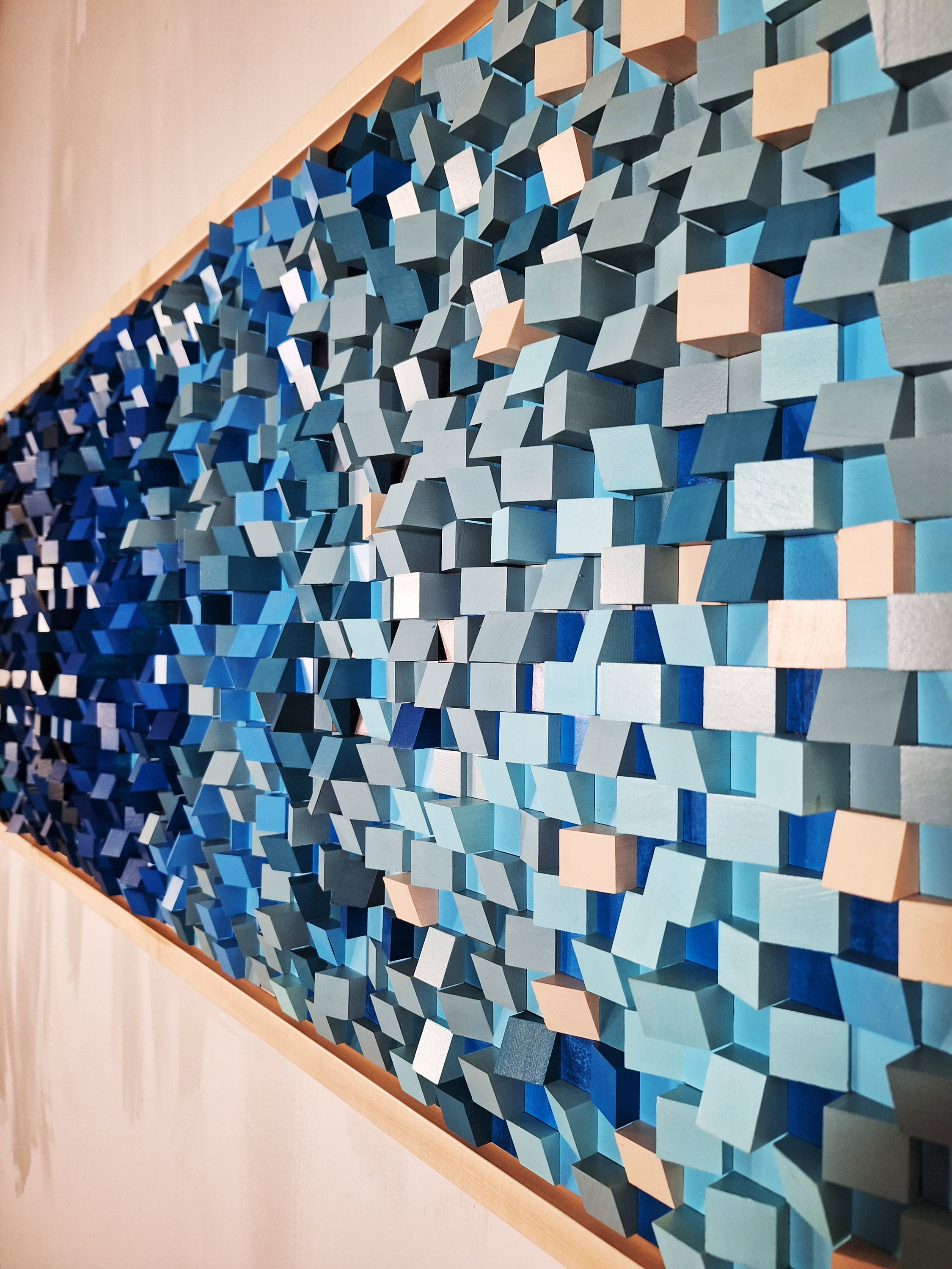 Wood Wall Art Sound Diffuser Contemporary Wall Sculpture Wooden Wall ...