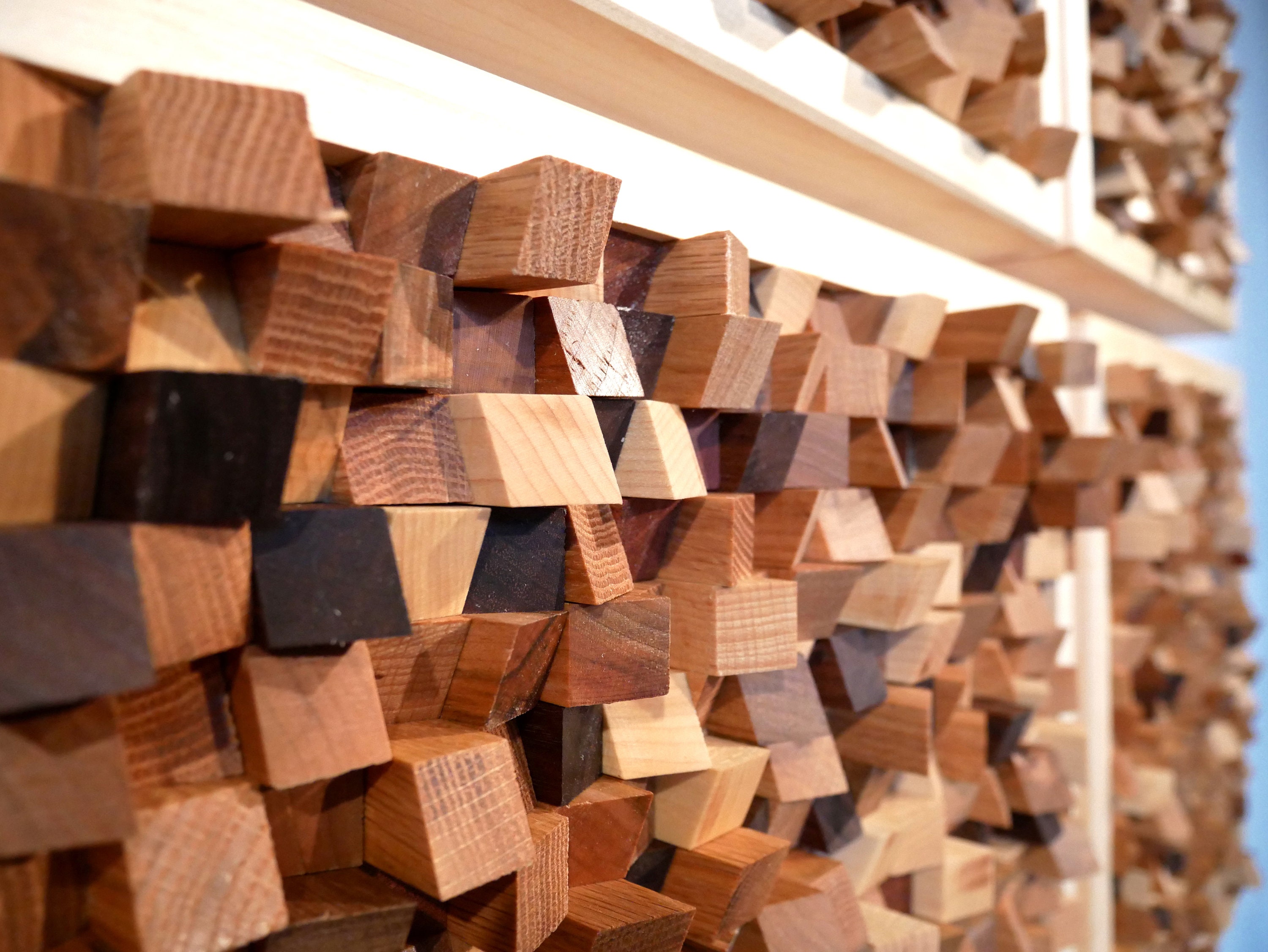Wood Wall Art | Sound Diffuser | Contemporary Wall Sculpture | Wooden ...