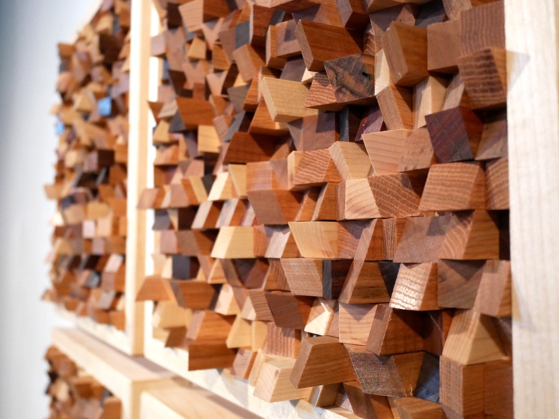Wood Wall Art Sound Diffuser Contemporary Wall Sculpture - Etsy