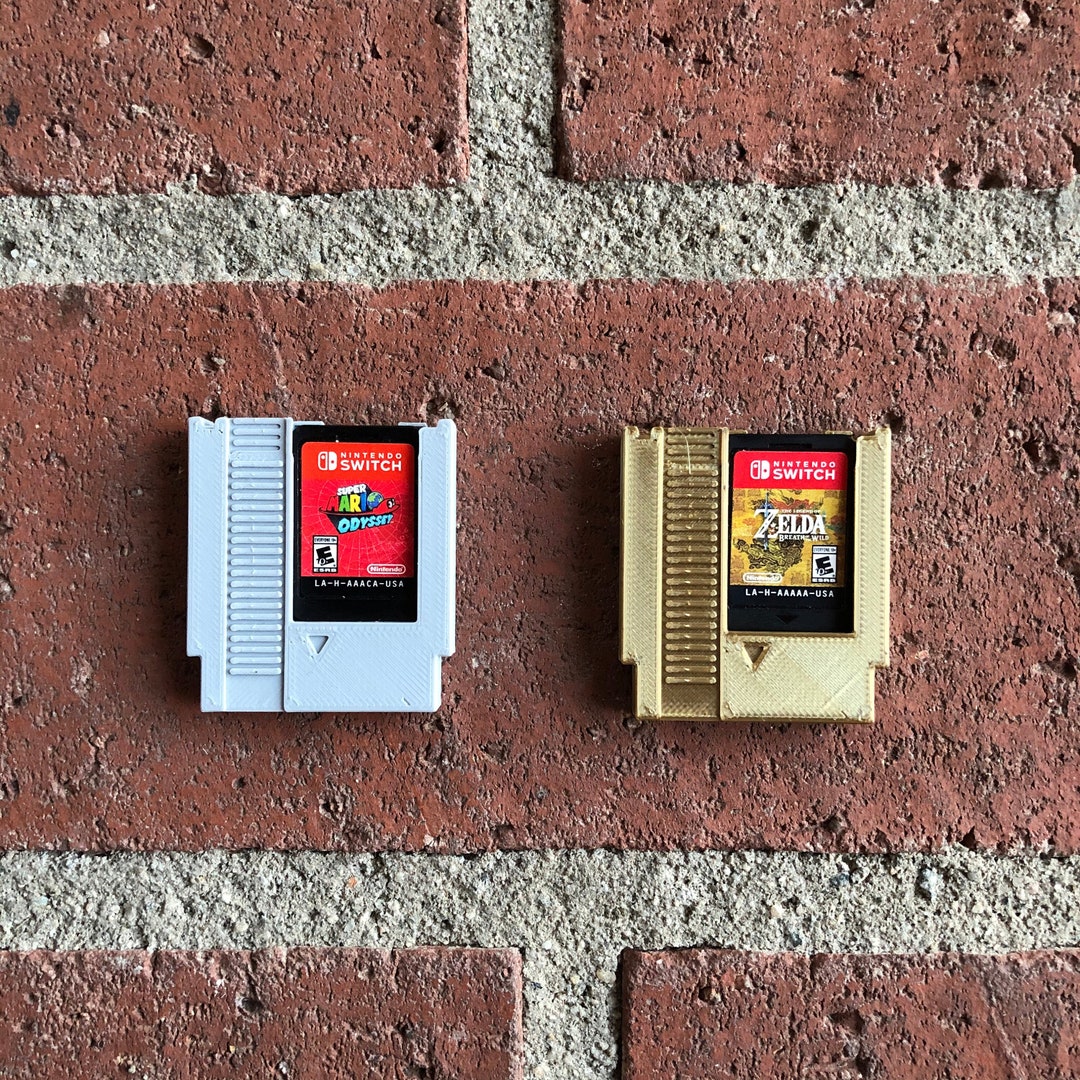 Pair of Retro NES Cartridge Switch Game Case Gold - Gift for Gamer ...