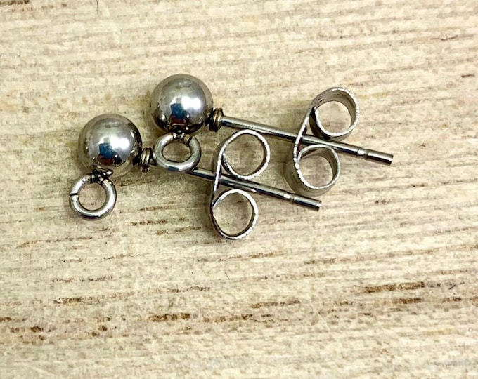4mm Ball Posts / Studs, Surgical Stainless Steel Stud Findings, Open ...