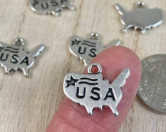 2 Army Military Charms Antique Silver 20x5mm 9067FX Patriotic - Etsy