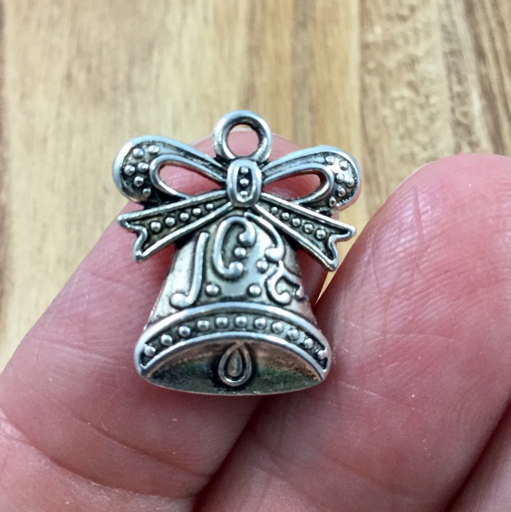 Qty 10 Silver Bell Charms Christmas Bell Charms - Etsy