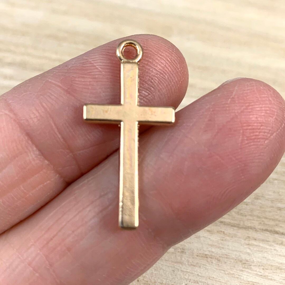 Christian Cross Charms, Rose Gold Color Cross Charms, Cross Pendants ...