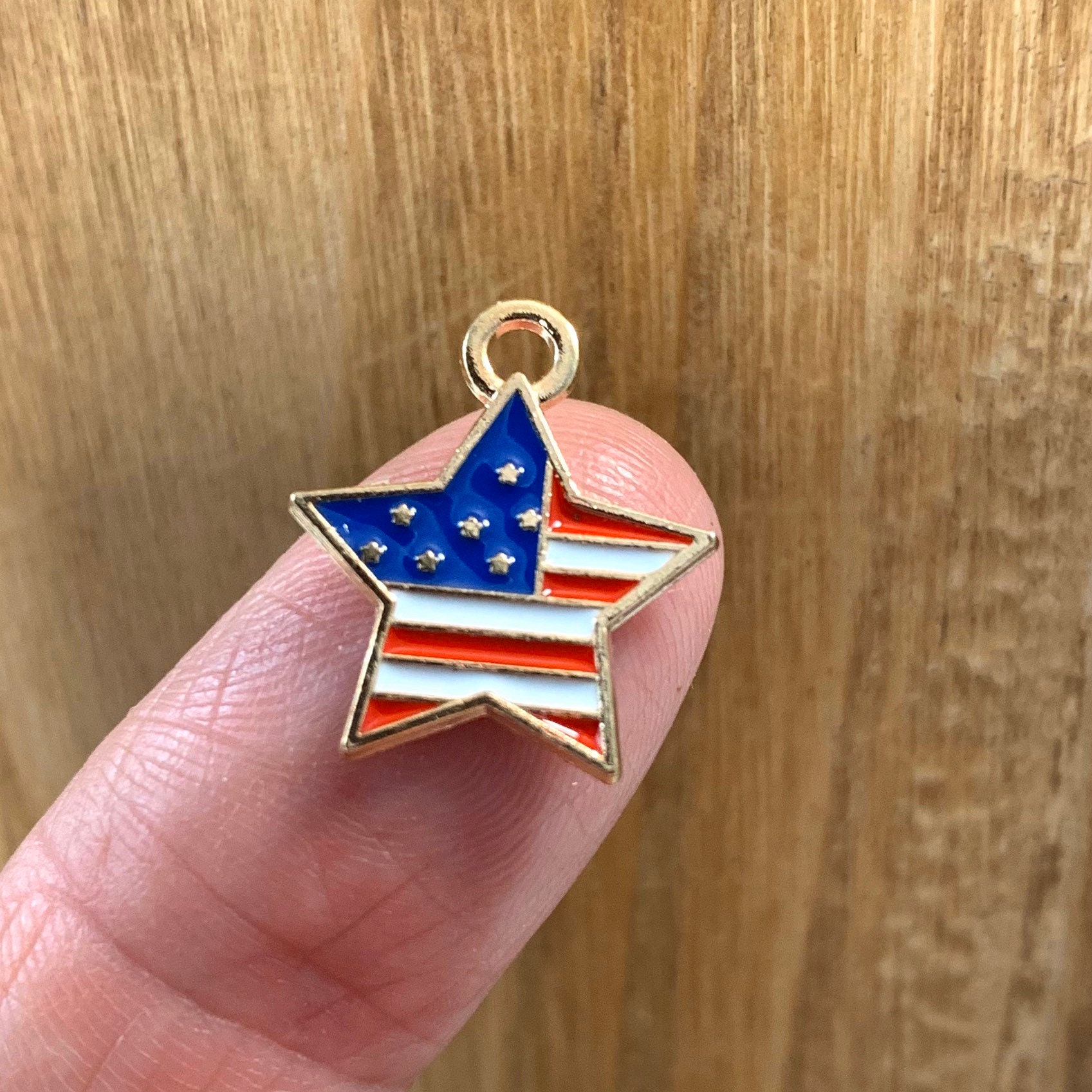 Patriotic Charms Stars and Stripes Red White and Blue Star - Etsy