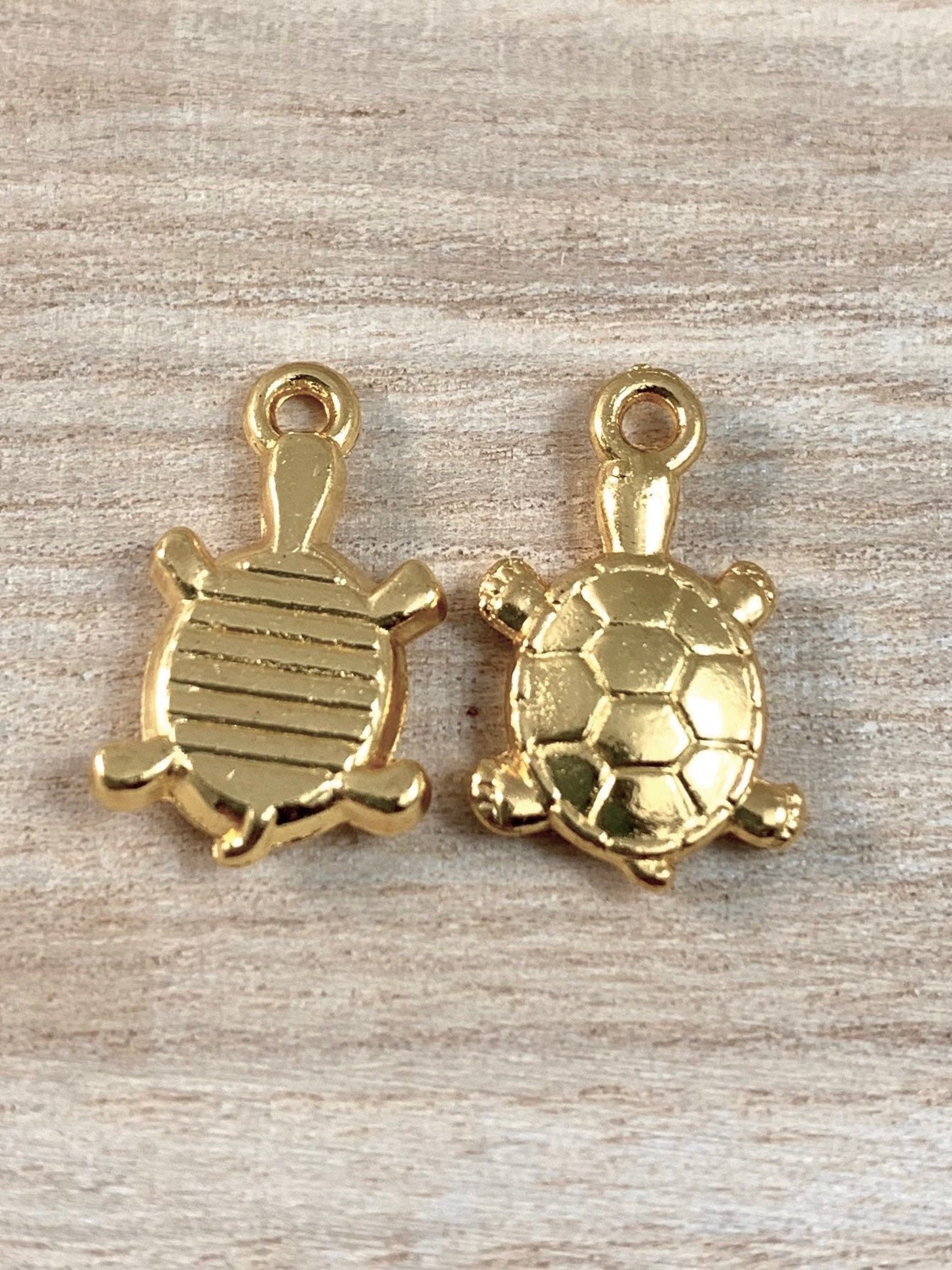Small Gold Turtle Charms Tortoise Charms Sea Turtle - Etsy