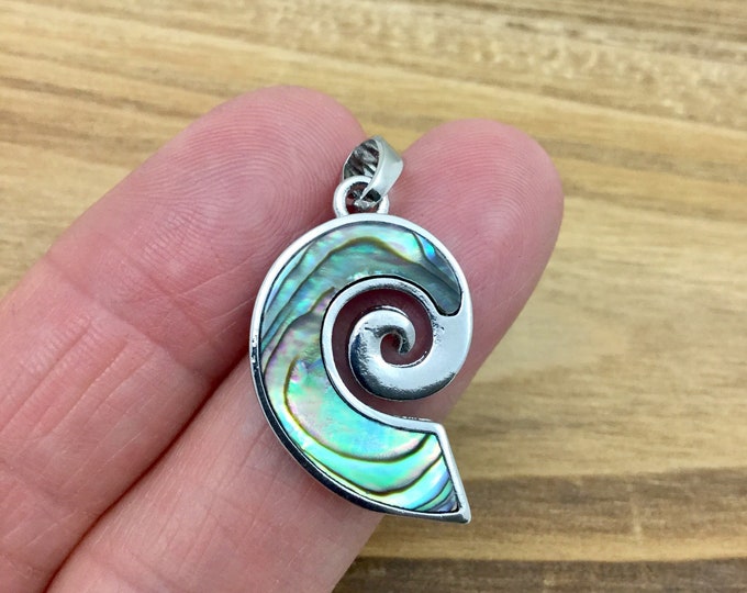 Abalone Shell Pendant, Abalone Ocean Wave Charm - Etsy
