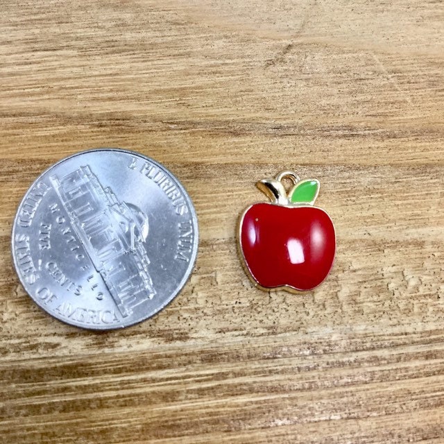 Apple Charms Red Enamel Apple Charms Enamel Fruit Charms - Etsy