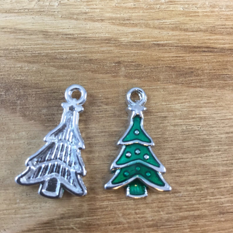 Christmas Tree Charms Enamel Christmas Charms Green Tree - Etsy