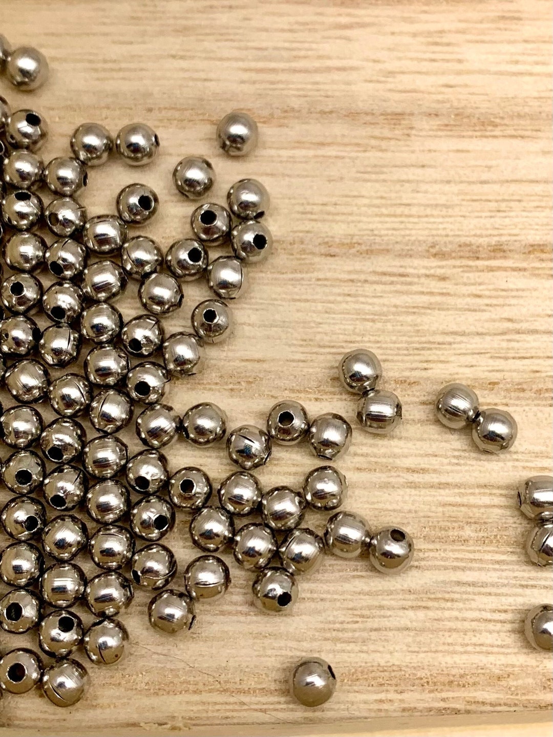 Steel Beads, Stainless Steel Spacer Beads, Small Metal Accent Beads for ...