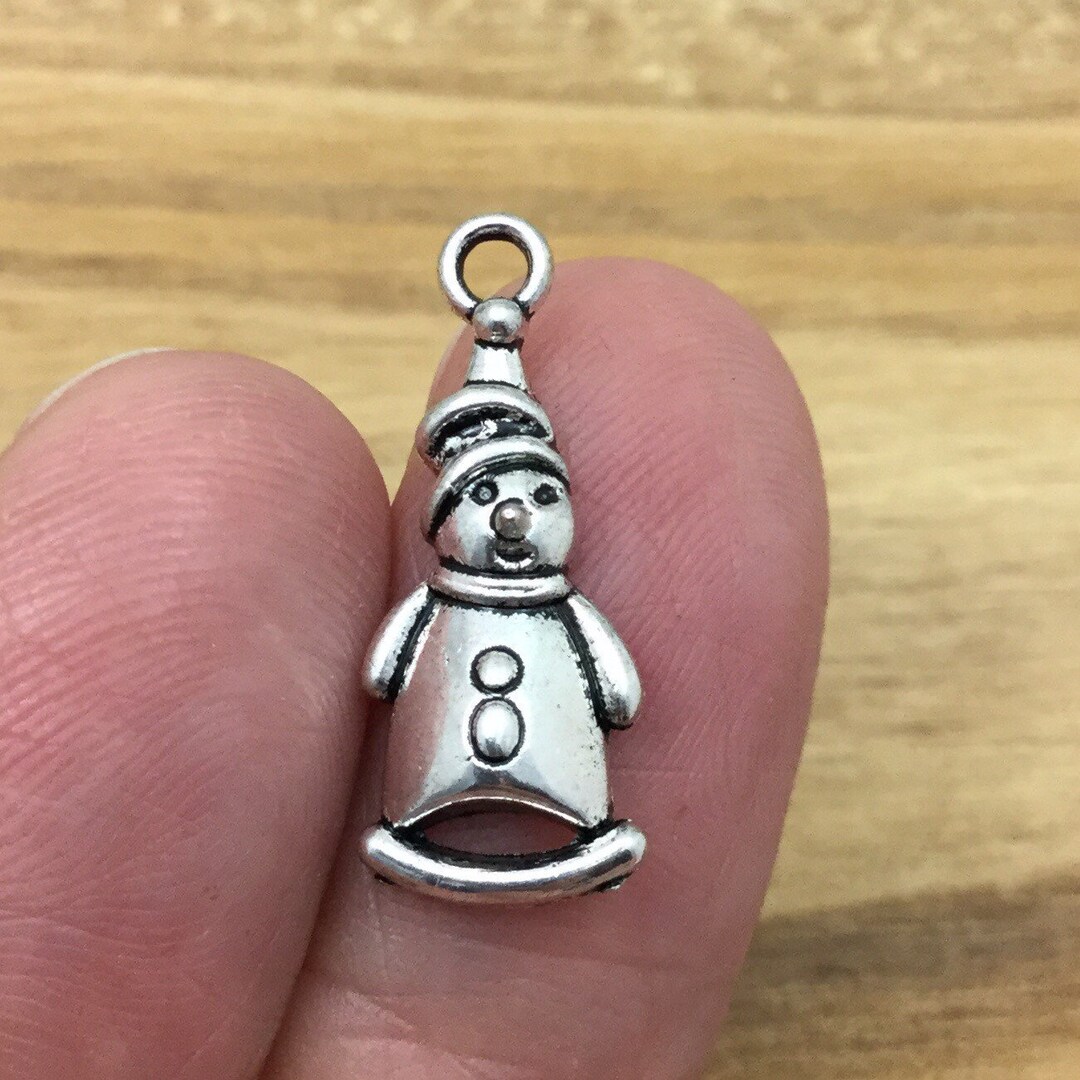 Qty 50 Snowman Charms Silver Christmas Charms Snowman - Etsy