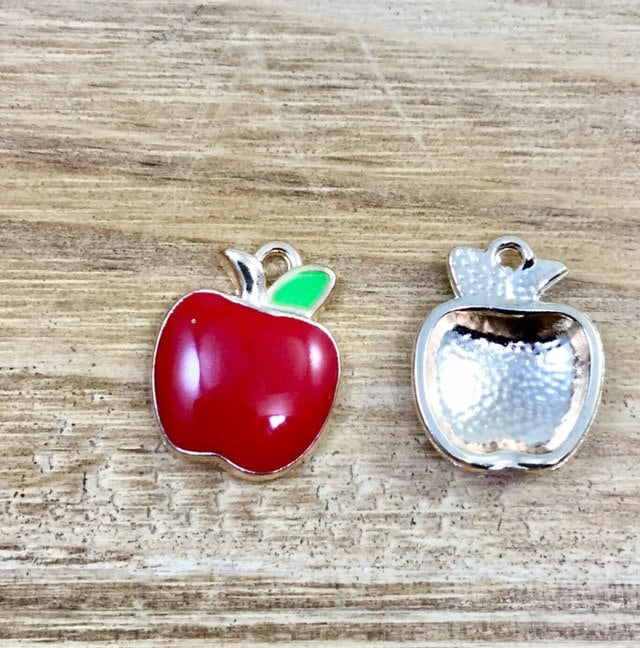 Apple Charms Red Enamel Apple Charms Enamel Fruit Charms - Etsy