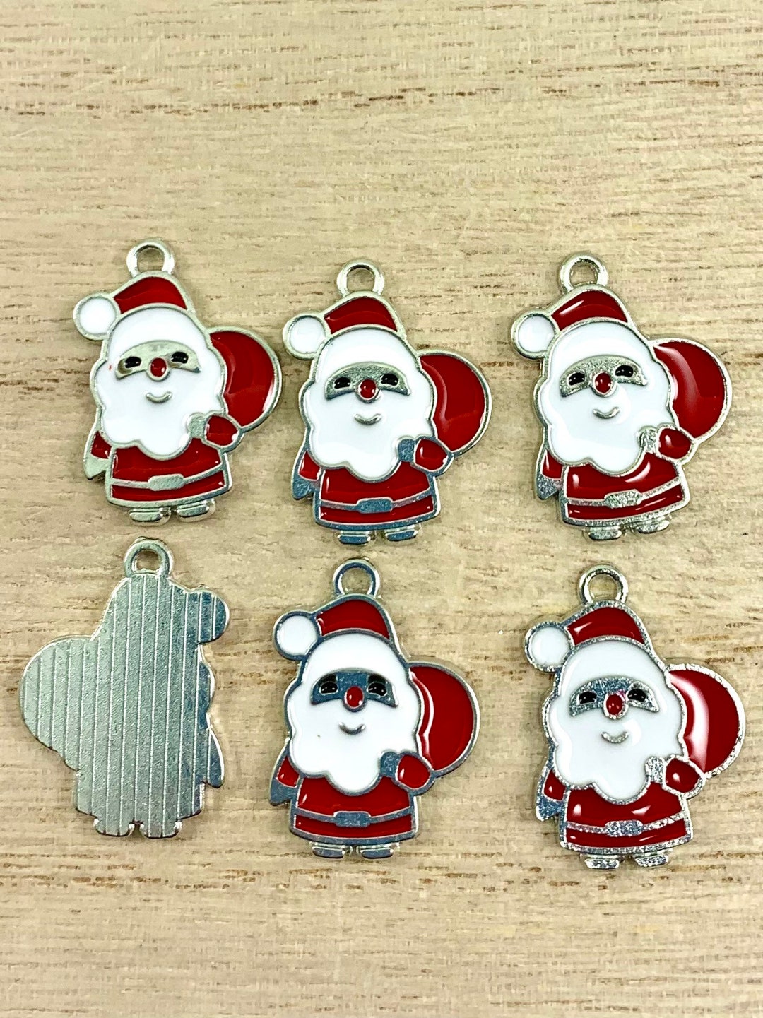 Santa Pendants, Enamel Santa Claus Charms, Choose 10 or 20 Pieces - Etsy