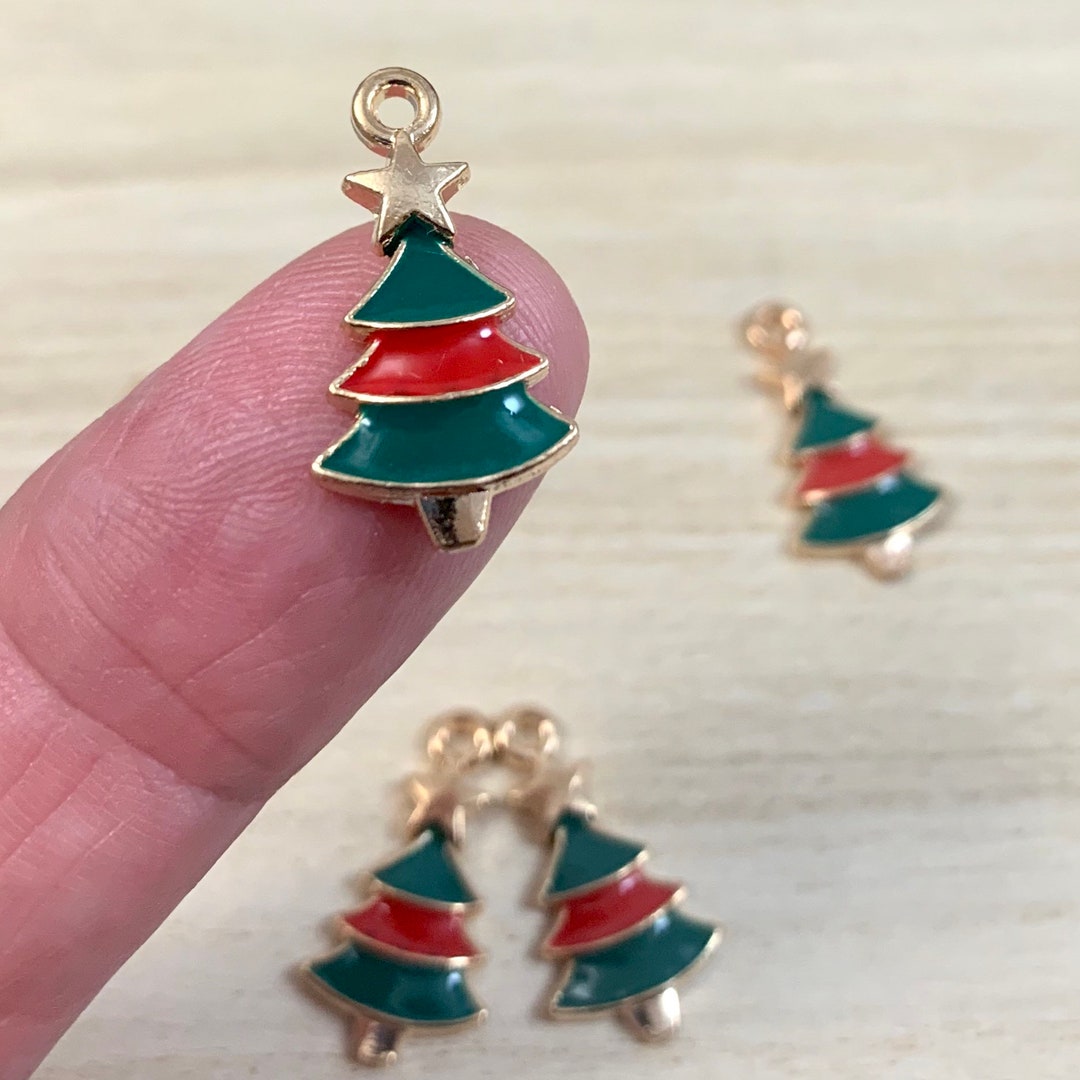 Enamel Christmas Charms, Christmas Tree Charms, Color Christmas Tree ...