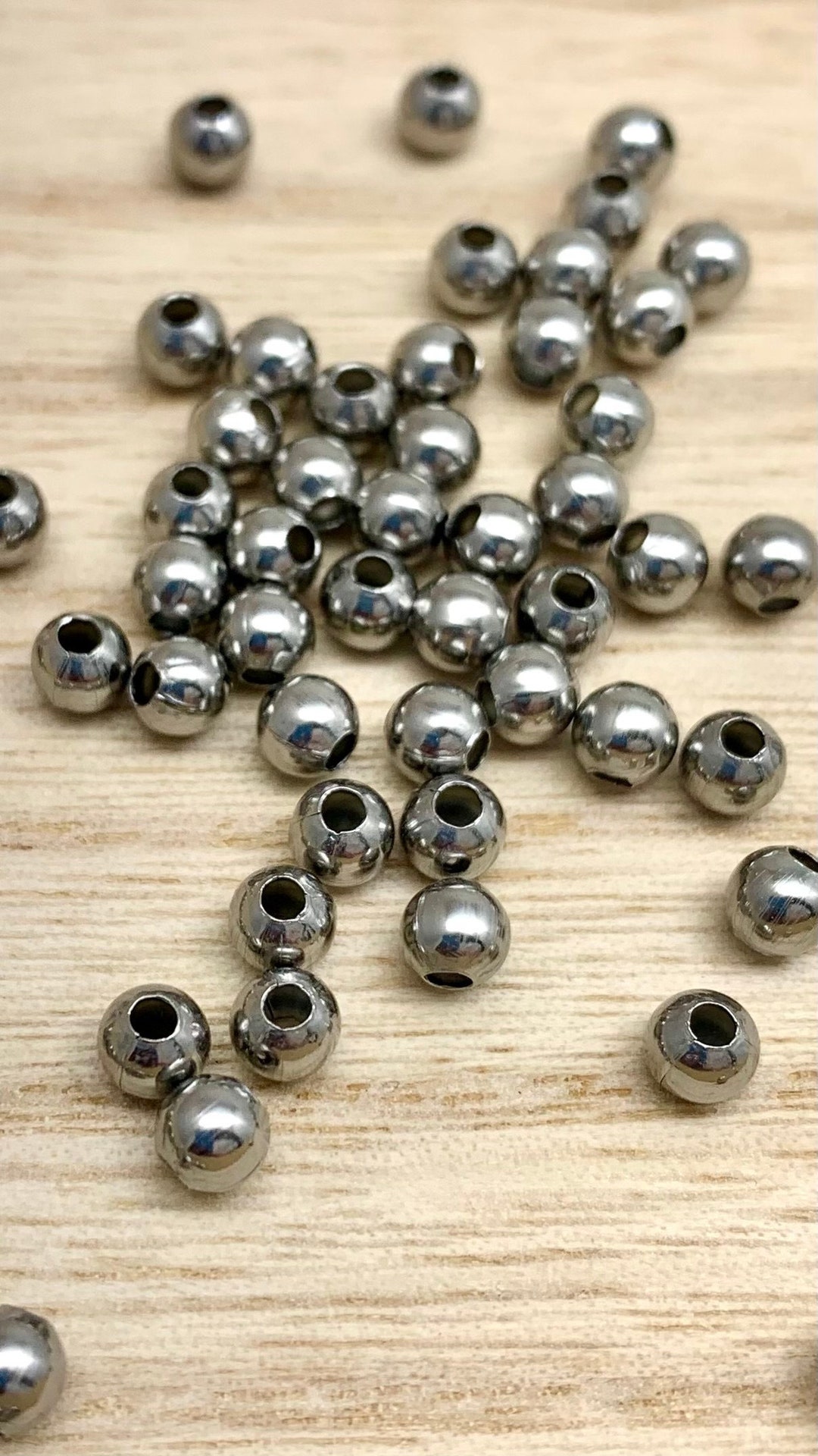 Steel Beads, Stainless Steel Spacer Beads, Small Metal Accent Ball ...